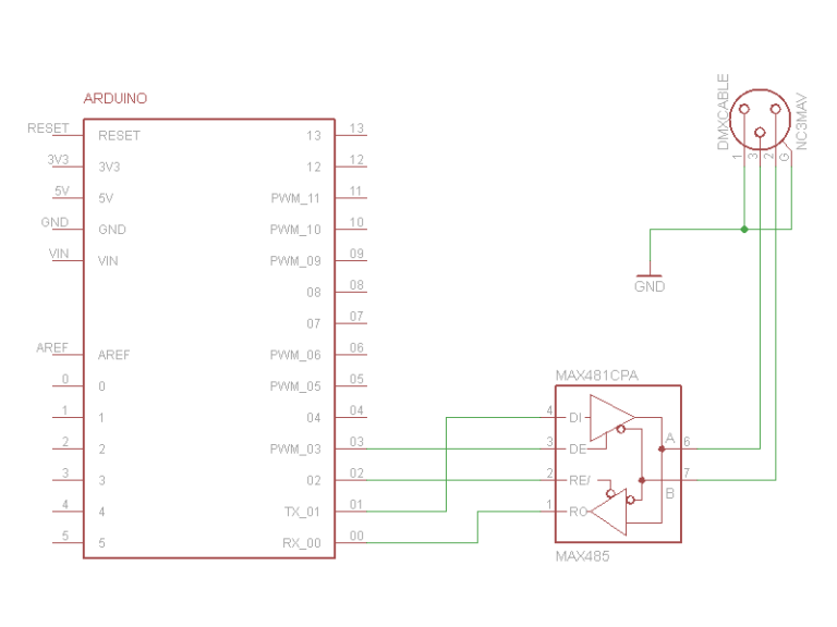 Receive DMX-512 with an Arduino – Charrette & Beget